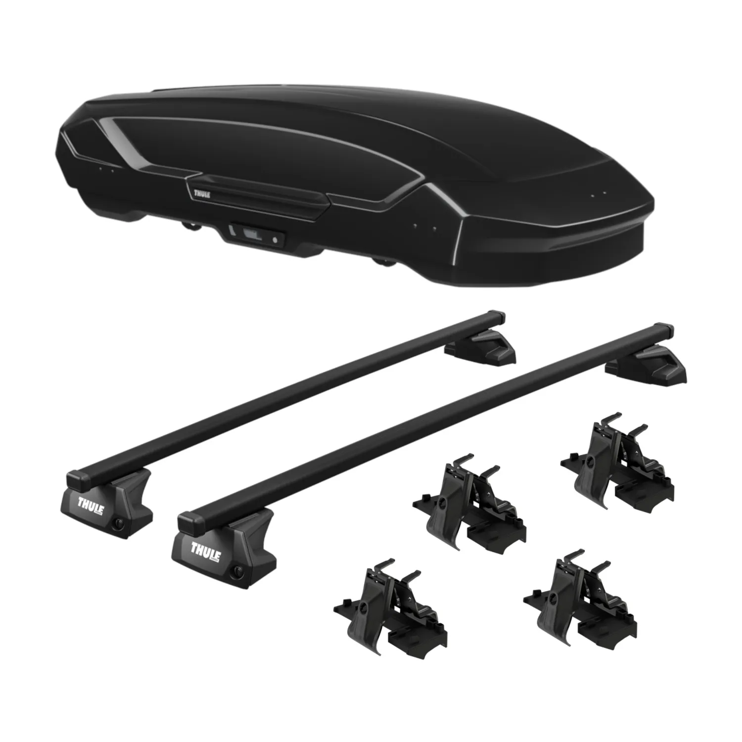 Thule Roof Rack Full Kit With Motion 3 L Cargo Box for 2016 Subaru Outback
