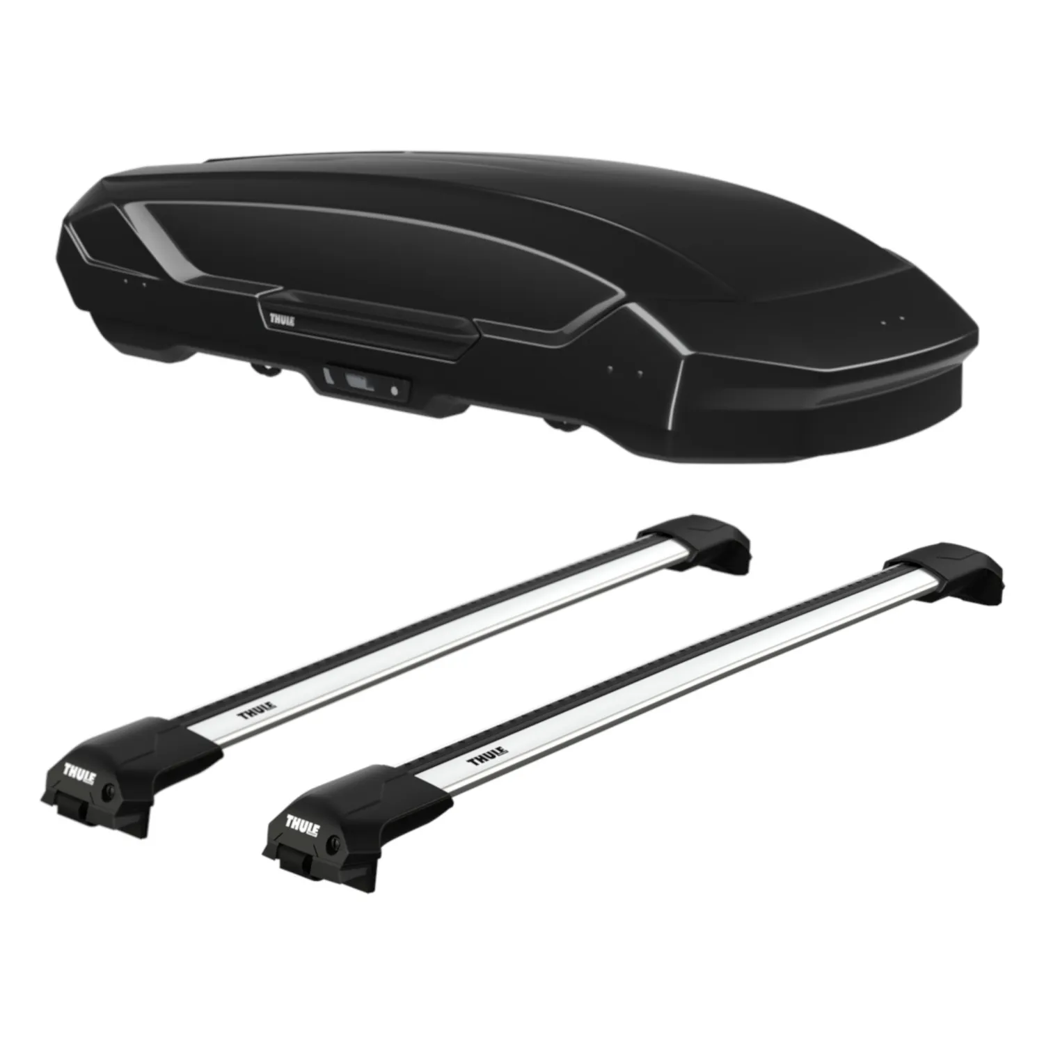 Thule Roof Rack Full Kit With Motion 3 L Cargo Box for 2013 Toyota Sienna