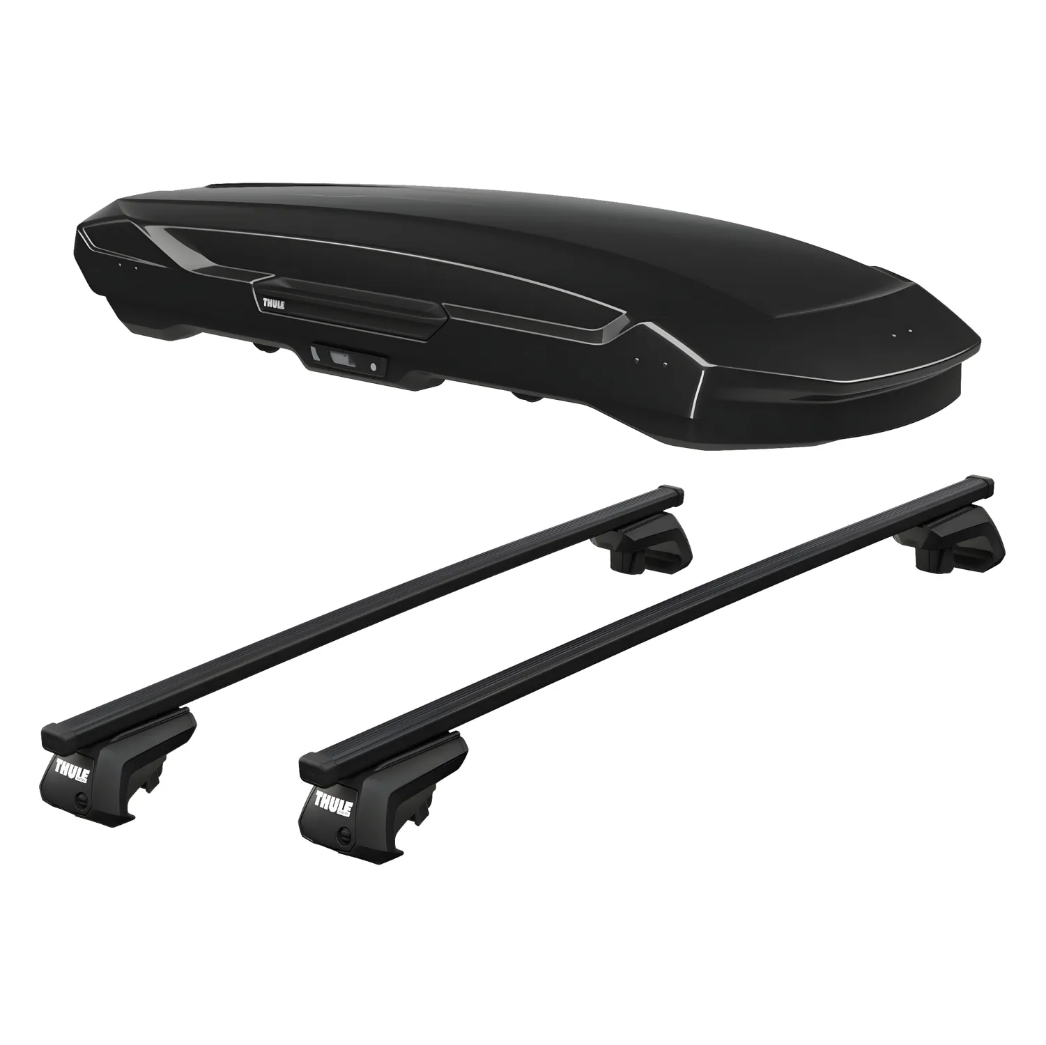 Thule Motion 3 XL Low Cargo Box With Roof Rack Full Kit for 2010 Toyota ...