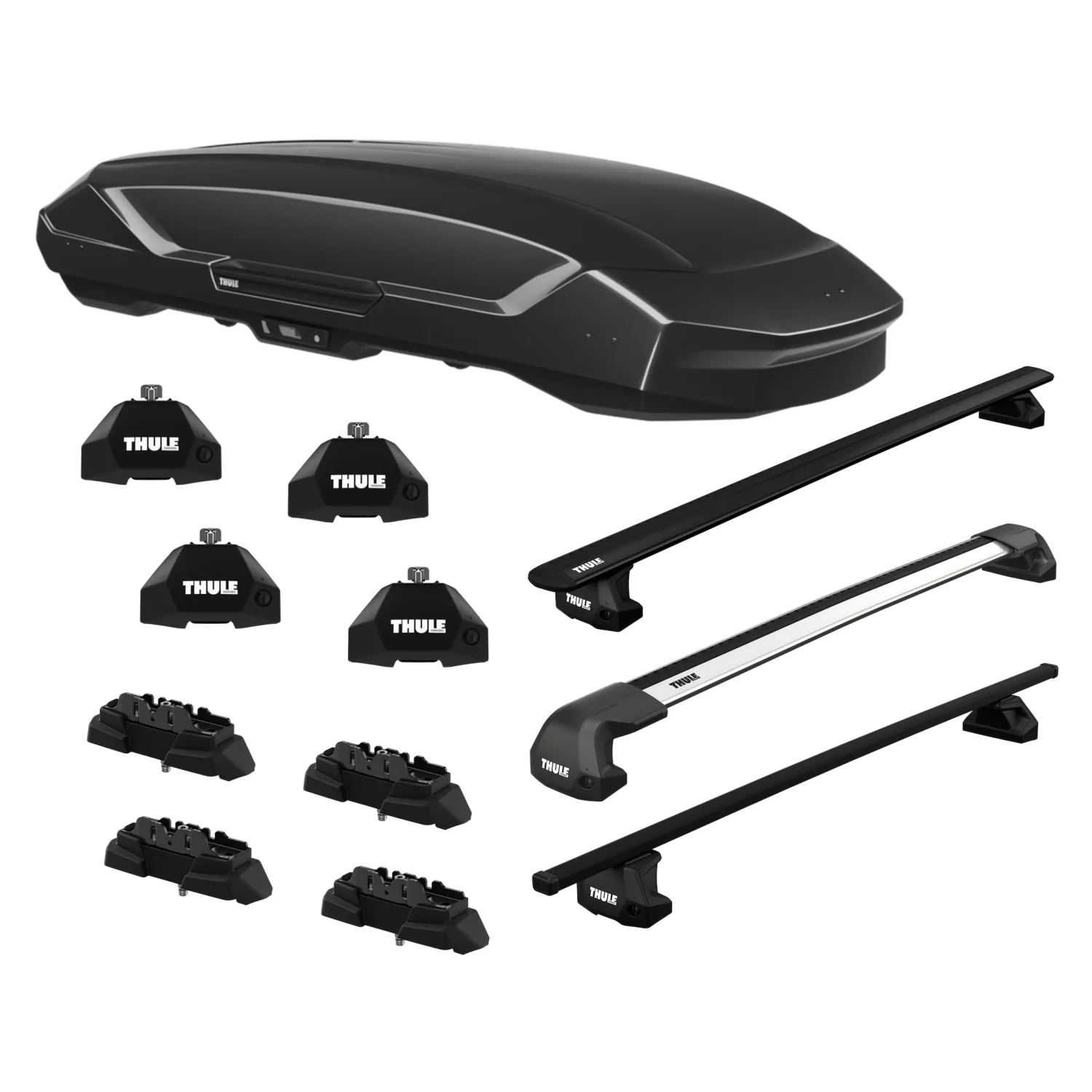 Thule Motion 3 XXL Cargo Box With Roof Rack Full Kit for Subaru Forester
